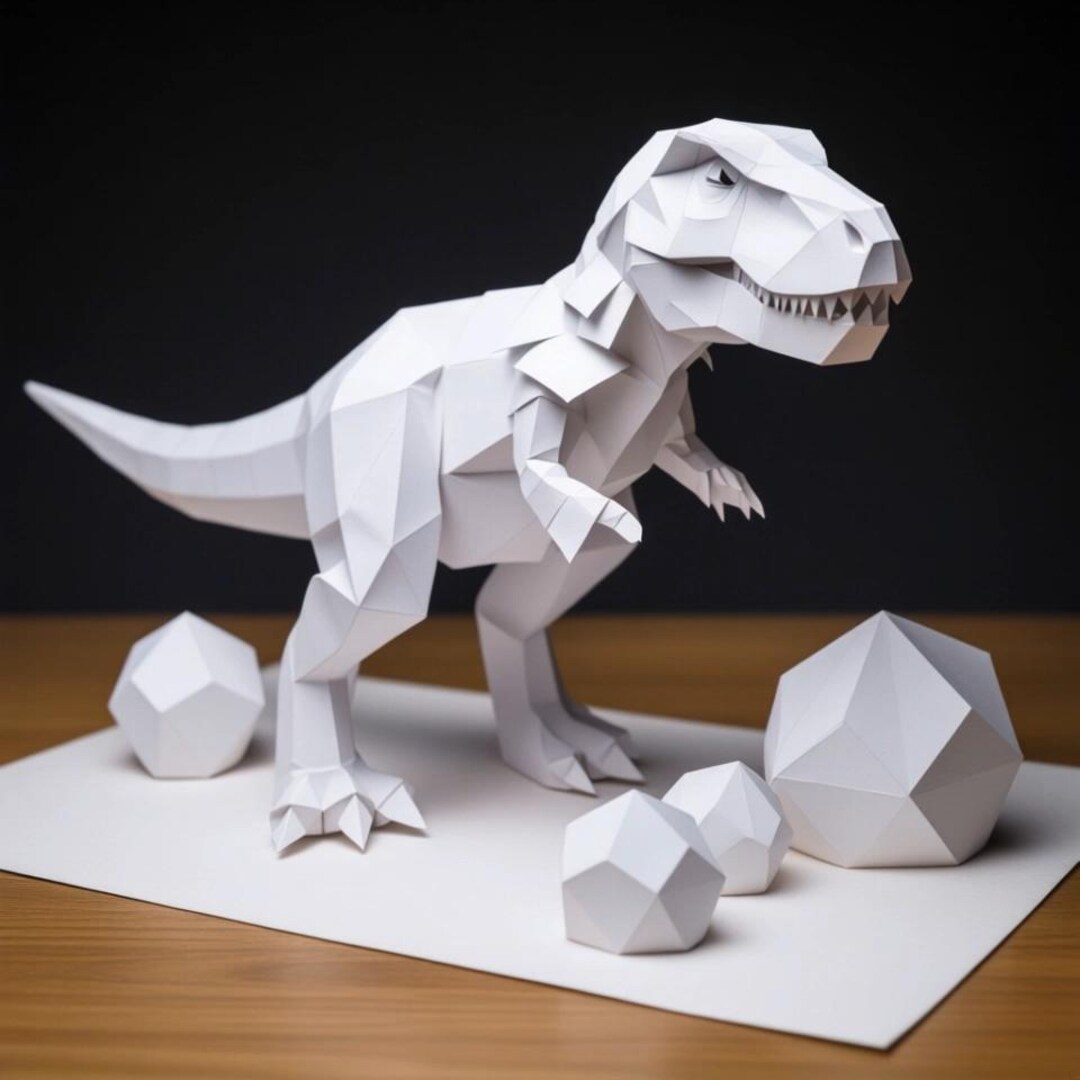 T-rex Papercraft, Paper Craft T-rex Model, T-rex PDF Template, 3D T-rex ...