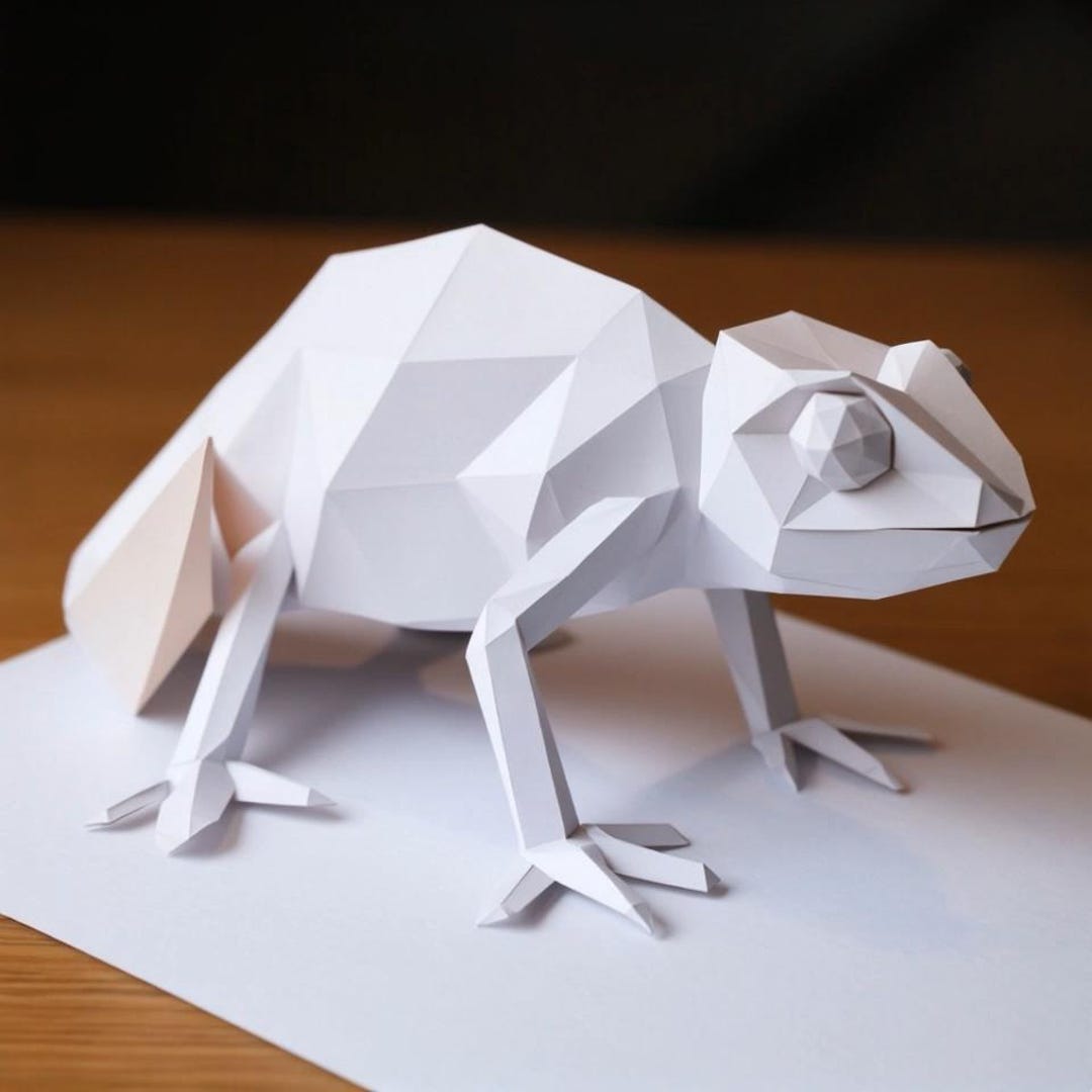 Gecko Papercraft, Paper Craft Gecko Model, Gecko PDF Template, 3D Gecko ...