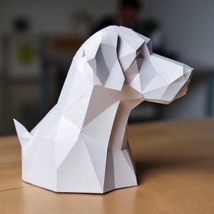 Dog Head Papercraft, Paper Craft Dog Head Model, Dog Head PDF Template ...