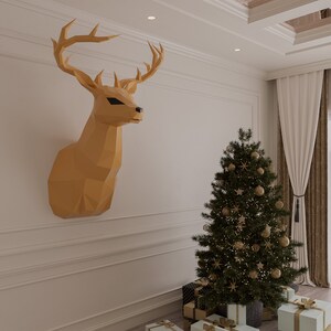 Papercraft Deer, Paper Craft Deer Model, Deer PDF Template, 3D Deer ...
