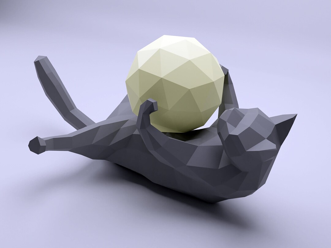 Papercraft Lazy Cat, Paper Craft Lazy Cat Model, Lazy Cat PDF Template ...