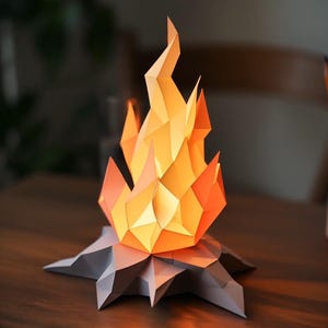 Lighting Fire Papercraft, Paper Craft Lighting Fire Model, Lighting ...