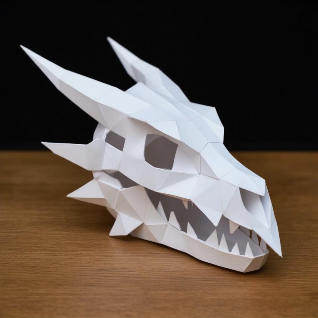 Skull Dragon Papercraft, Paper Craft Skull Dragon Model, Skull Dragon ...