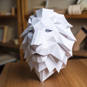 Lion Head Papercraft, Paper Craft Lion Head Model, Lion Head PDF ...