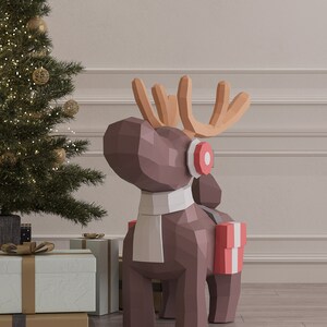 Papercraft Reindeer Christmas, Paper Craft Reindeer Model, Reindeer PDF ...