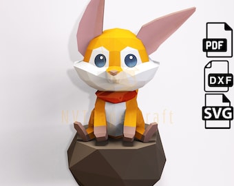 Papercraft Fox on Rock Paper Model 3d Paper Craft Paper - Etsy Israel