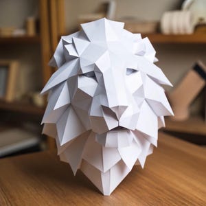Lion Head Papercraft, Paper Craft Lion Head Model, Lion Head PDF ...