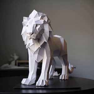 Lion Papercraft, Paper Craft Lion Model, Lion PDF Template, 3D Lion ...