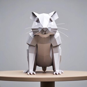 Hamster Papercraft, Paper Craft Hamster Model, Low Poly Hamster - Etsy