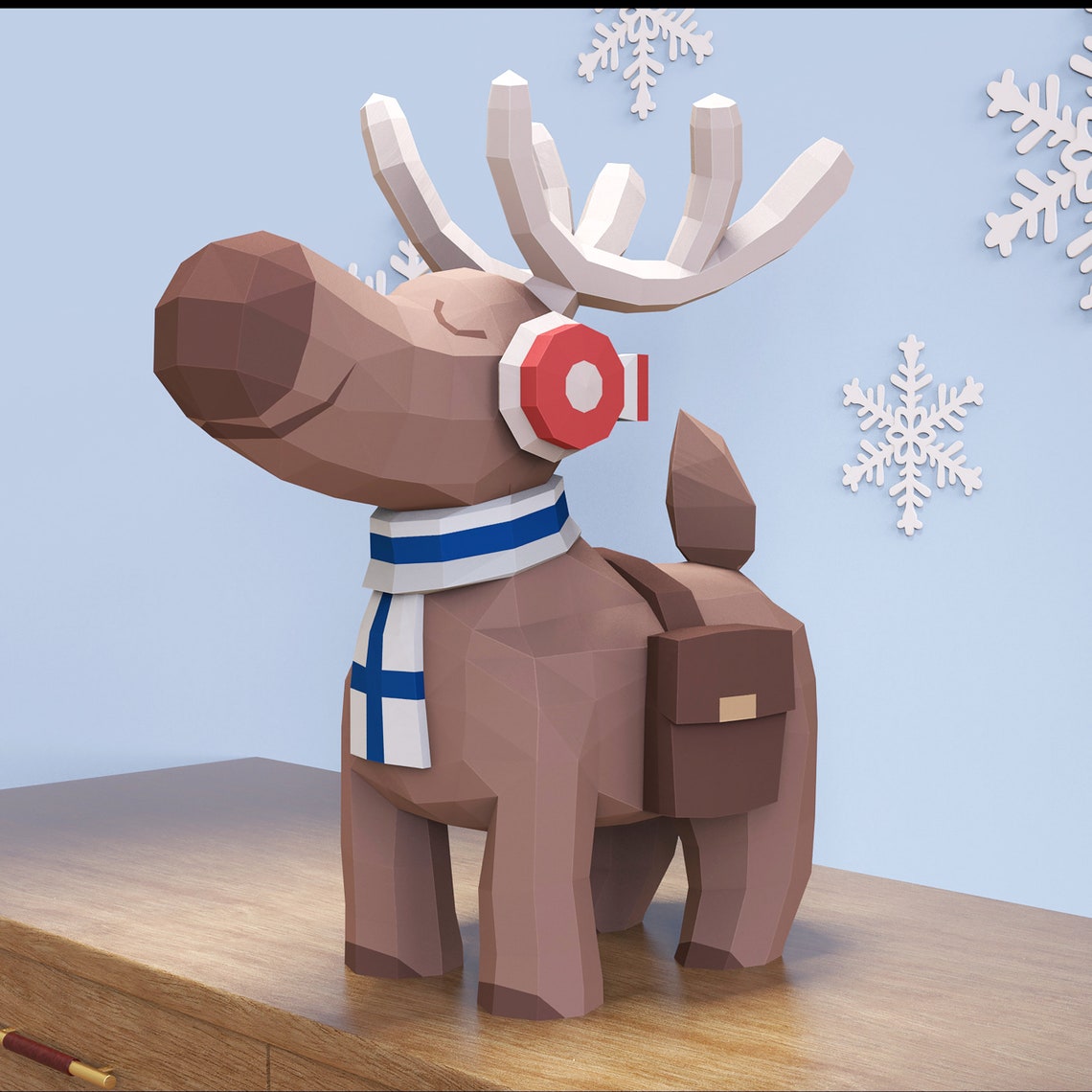 Papercraft Reindeer Christmas Paper Craft Reindeer Model - Etsy