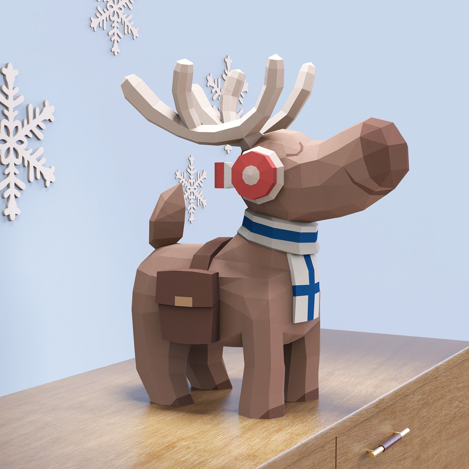 Papercraft Reindeer Christmas Paper Craft Reindeer Model - Etsy