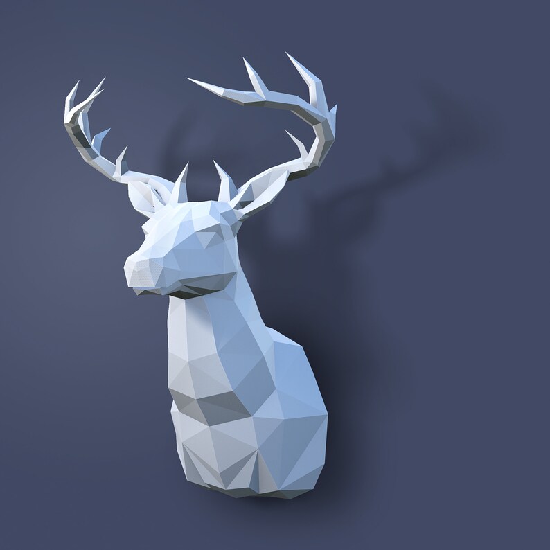 Papercraft Deer Paper Craft Deer Model Deer PDF Template 3D - Etsy