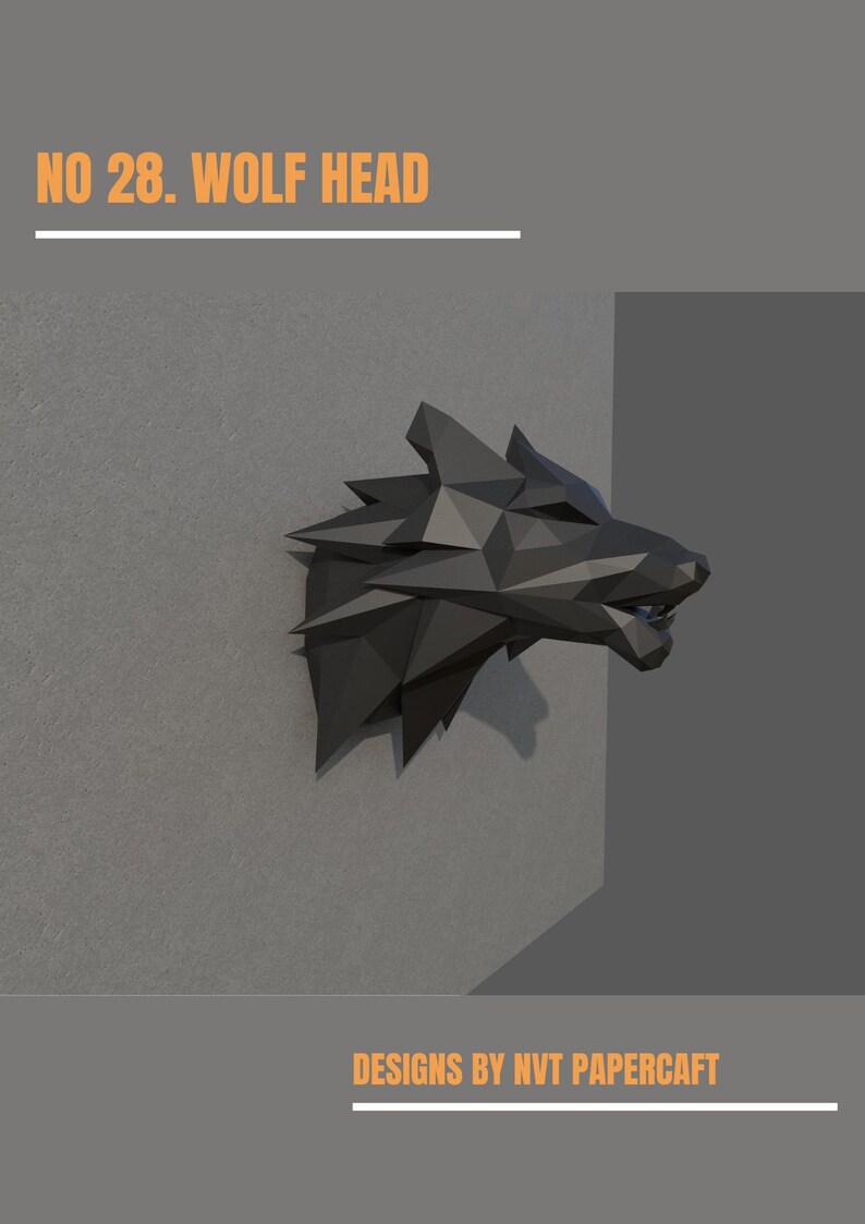 Papercraft Wolf Head Paper Craft Wolf Head Model Wolf Head - Etsy