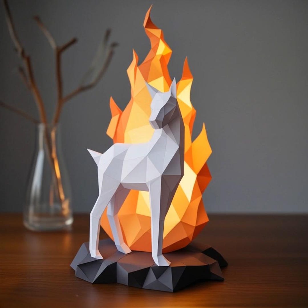 Animal Fire Papercraft, Paper Craft Animal Fire Model, Animal Fire PDF ...