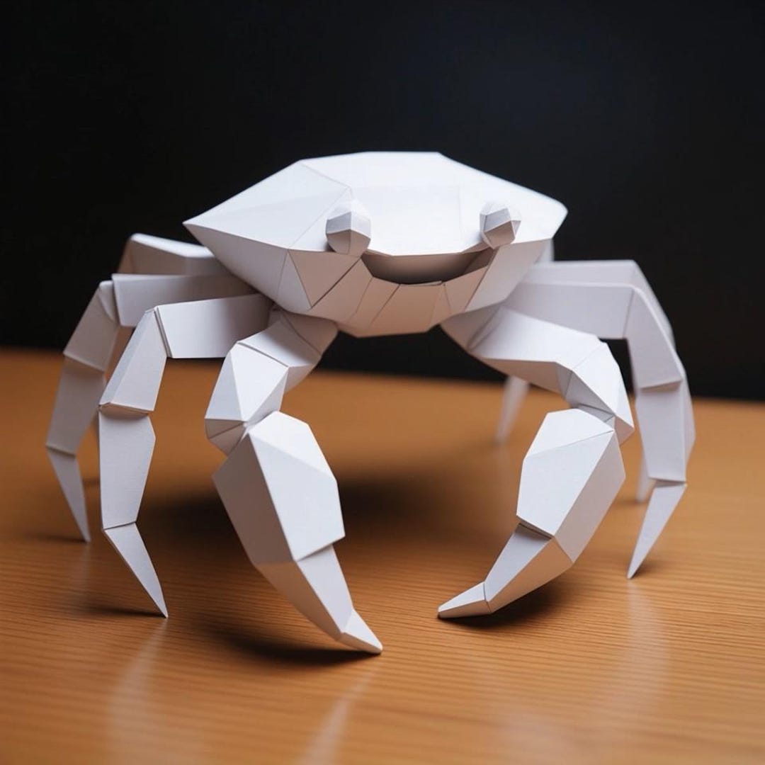 Crab Papercraft, Paper Craft Crab Model, Crab PDF Template, 3D Crab ...