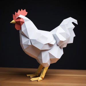 Chicken Papercraft, Paper Craft Chicken Model, Chicken PDF Template, 3D ...