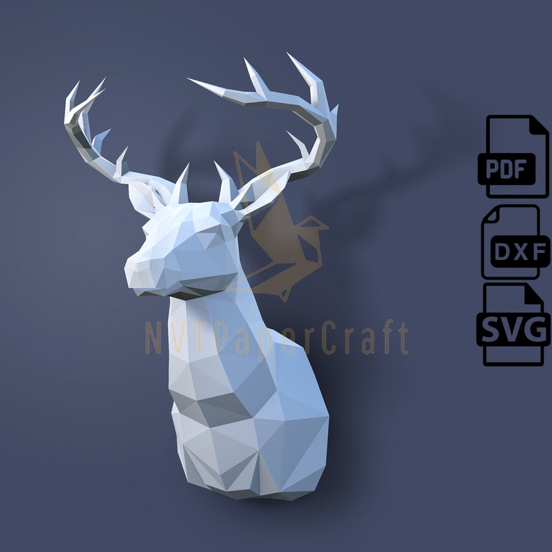 Papercraft Deer Paper Craft Deer Model Deer PDF Template 3D - Etsy