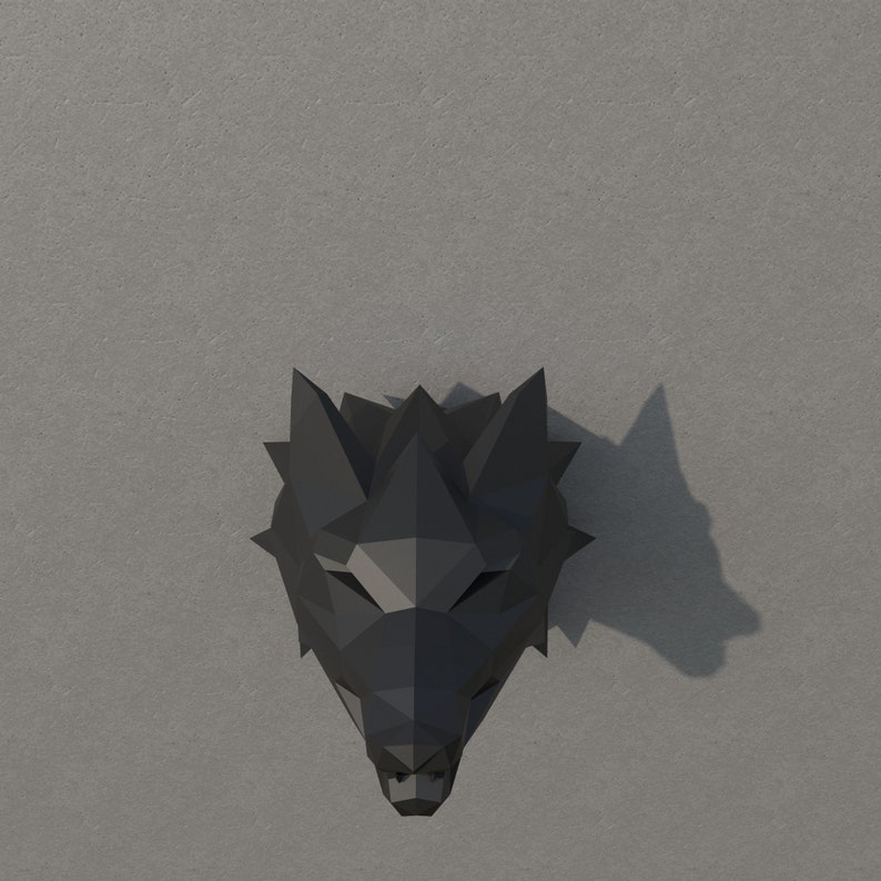 Papercraft Wolf Head Paper Craft Wolf Head Model Wolf Head - Etsy