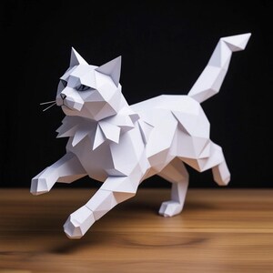 Running Cat Papercraft, Paper Craft Running Cat Model, Running Cat PDF ...