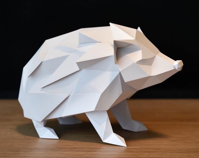 Hedgehog Papercraft, Paper Craft Hedgehog Model, Hedgehog PDF Template ...