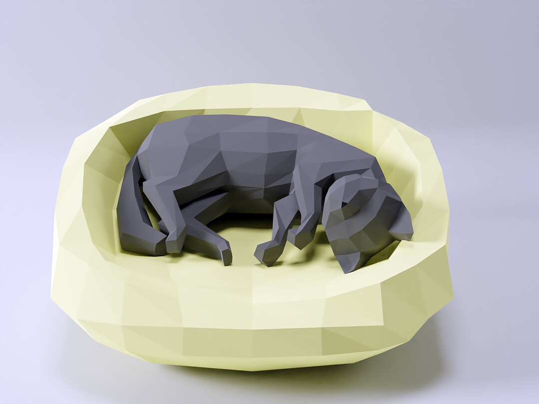 Papercraft Sleep Cat, Paper Craft Sleep Cat Model, Sleep Cat PDF ...