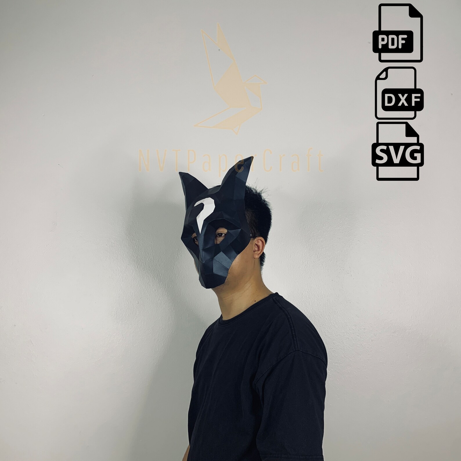 Wolf Mask Template Paper Mask Papercraft Mask Wolf Masks - Etsy