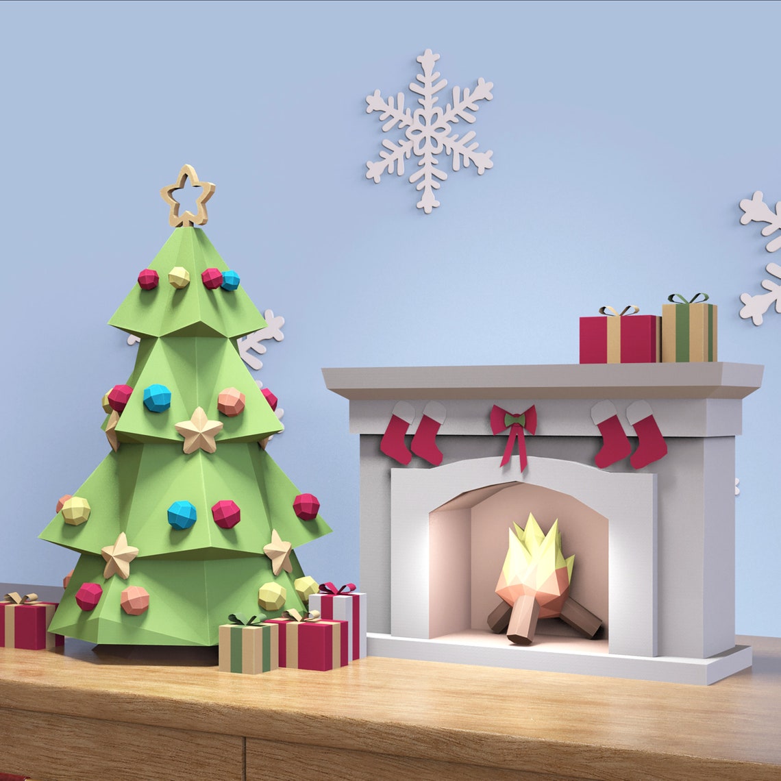 Papercraft Pine Tree Christmas Paper Craft Pine Tree Model - Etsy