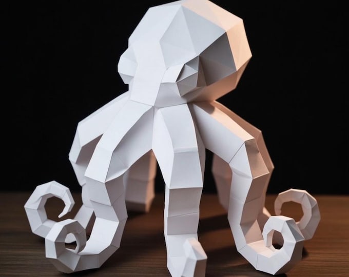 Papercraft OCTOPUS 3D Pepakura Sea Creatures Paperfreak Low Poly ...
