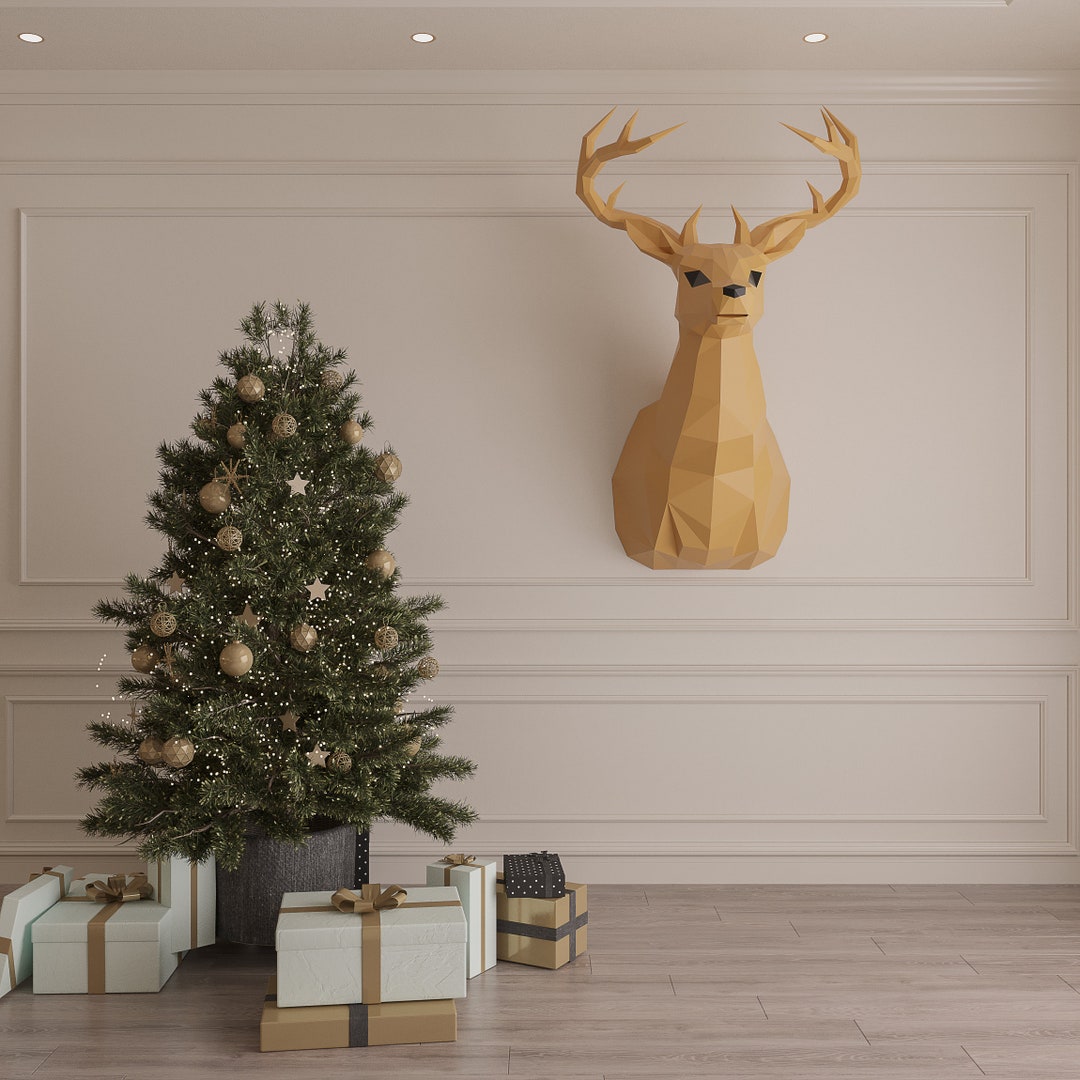 Papercraft Deer, Paper Craft Deer Model, Deer PDF Template, 3D Deer ...