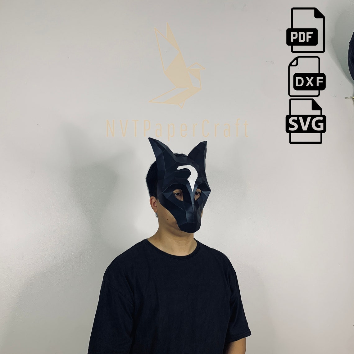Wolf Mask Template Paper Mask Papercraft Mask Wolf Masks | Etsy