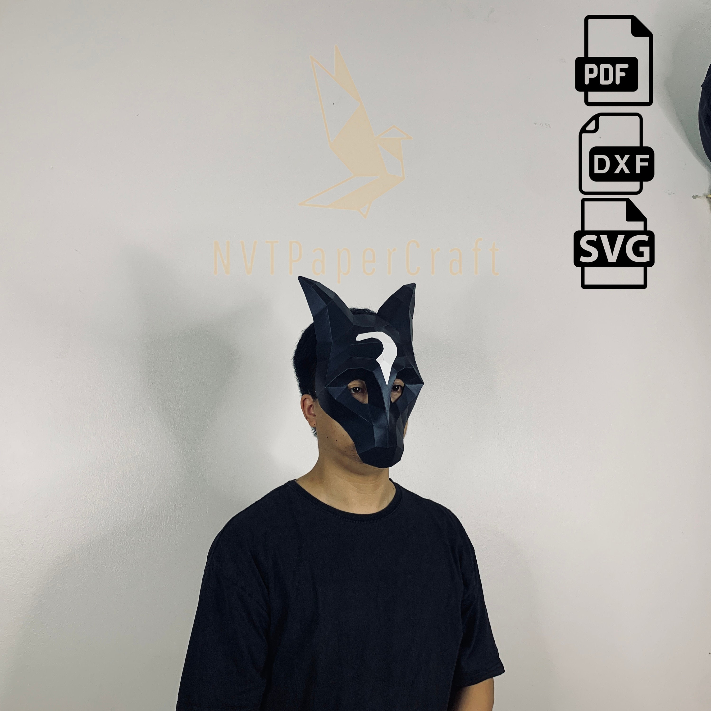 Wolf Mask Template Paper Mask Papercraft Mask Wolf Masks | Etsy