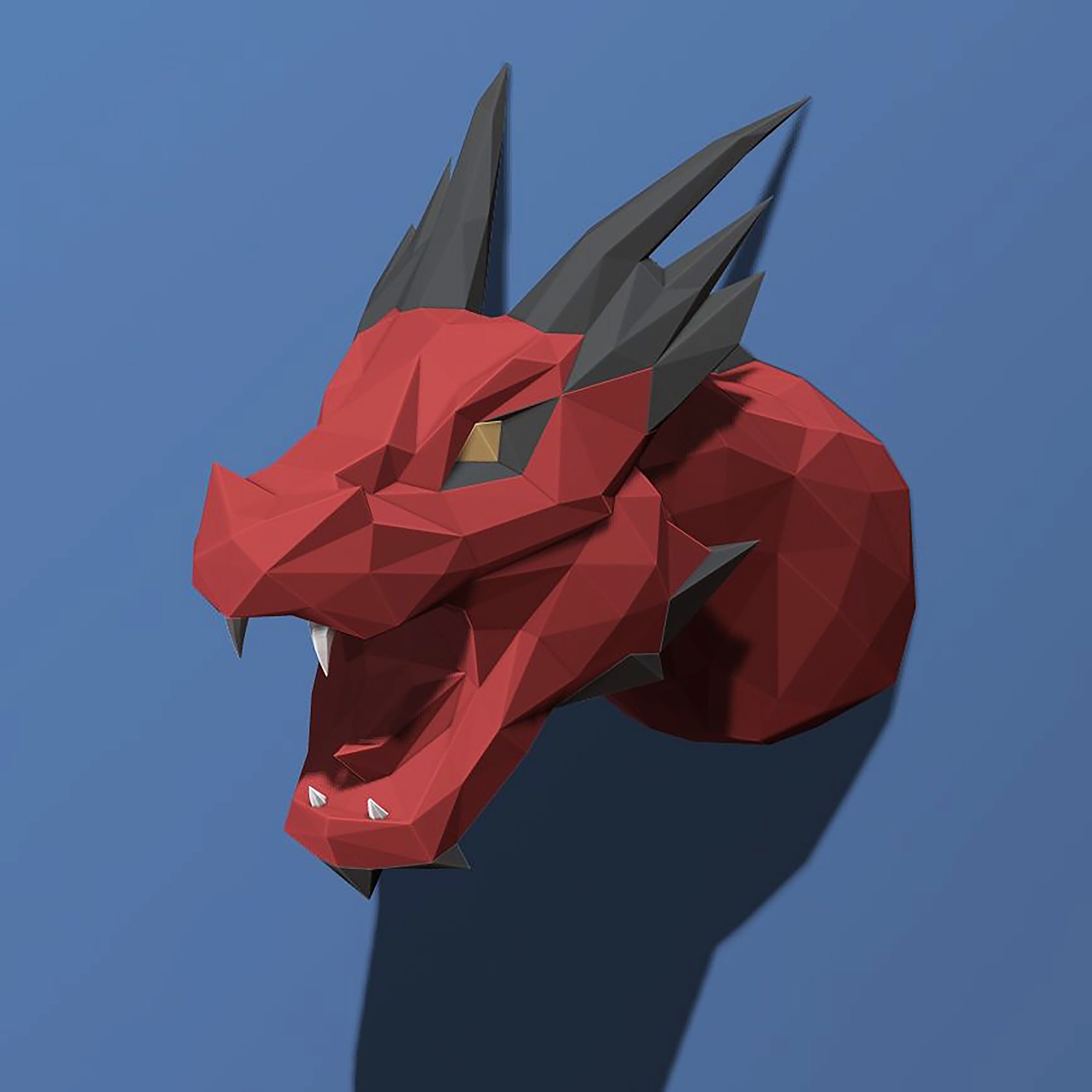 Papercraft Dragon Head Paper Craft Dragon Head Model Dragon - Etsy UK