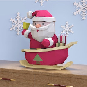 Papercraft Santa Claus Christmas, Paper Craft Santa Claus Model, Santa ...