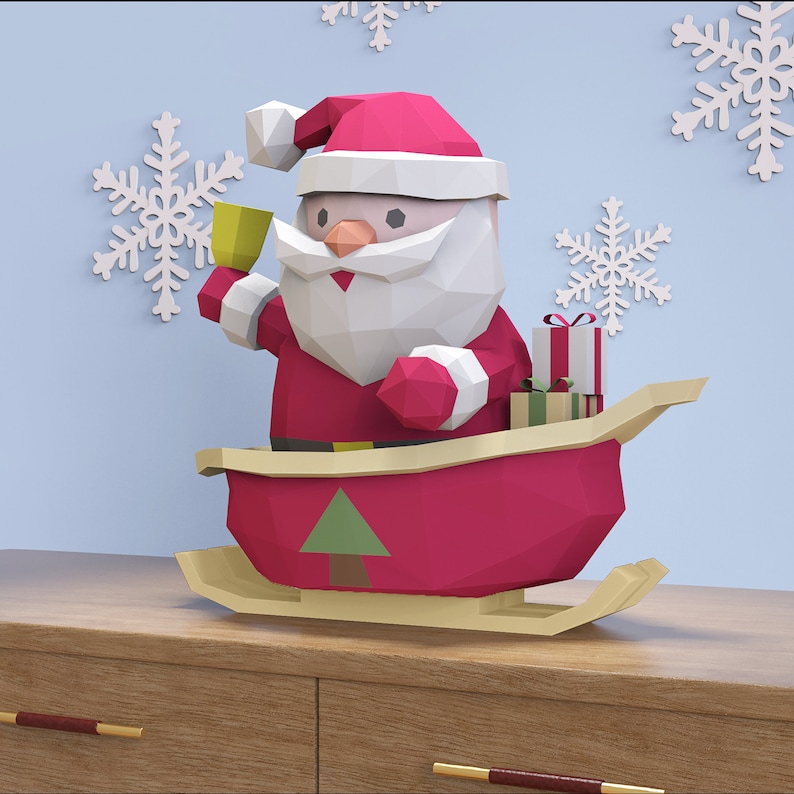 Papercraft Santa Claus Christmas Paper Craft Santa Claus - Etsy