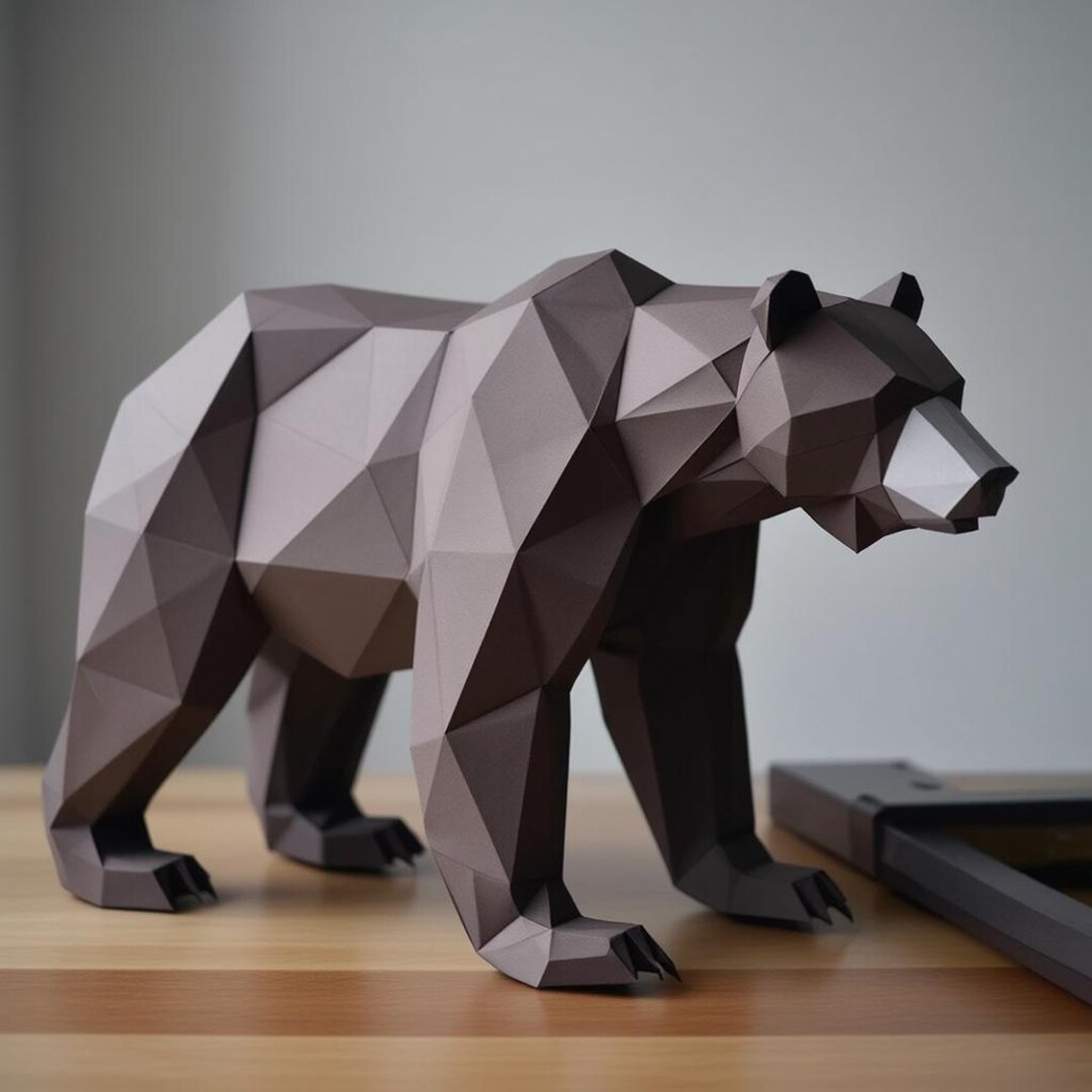 Papercraft Bear, Paper Craft Bear Model, Fox PDF Template, 3D Bear ...