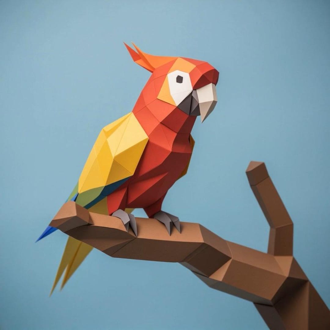 Parrot Cokcatoo Papercraft, Paper Craft Parrot Model, Parrot PDF ...