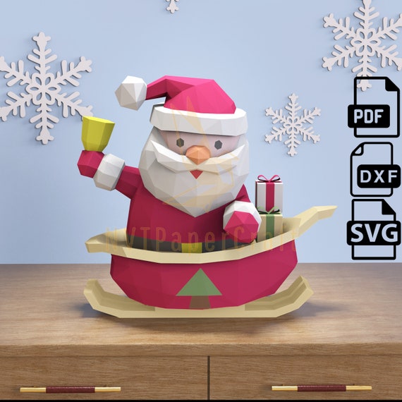 Papercraft Santa Claus Christmas Paper Craft Santa Claus - Etsy