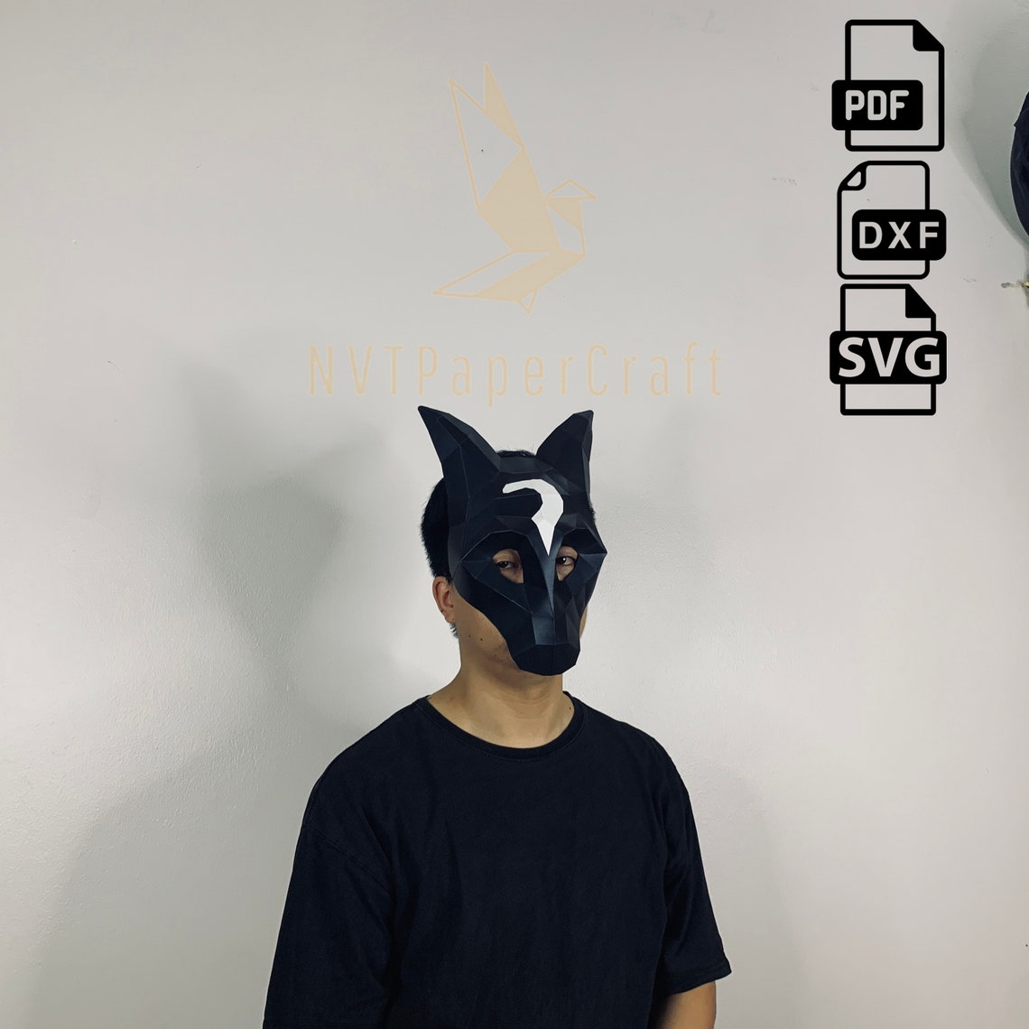 Wolf Mask Template Paper Mask Papercraft Mask Wolf Masks | Etsy