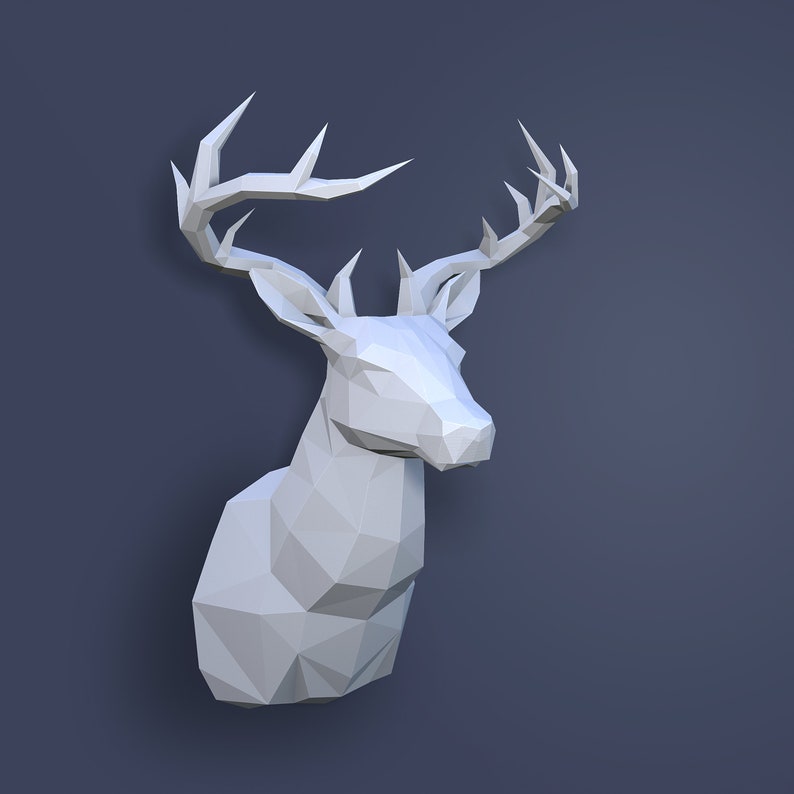 Papercraft Deer Paper Craft Deer Model Deer PDF Template 3D - Etsy
