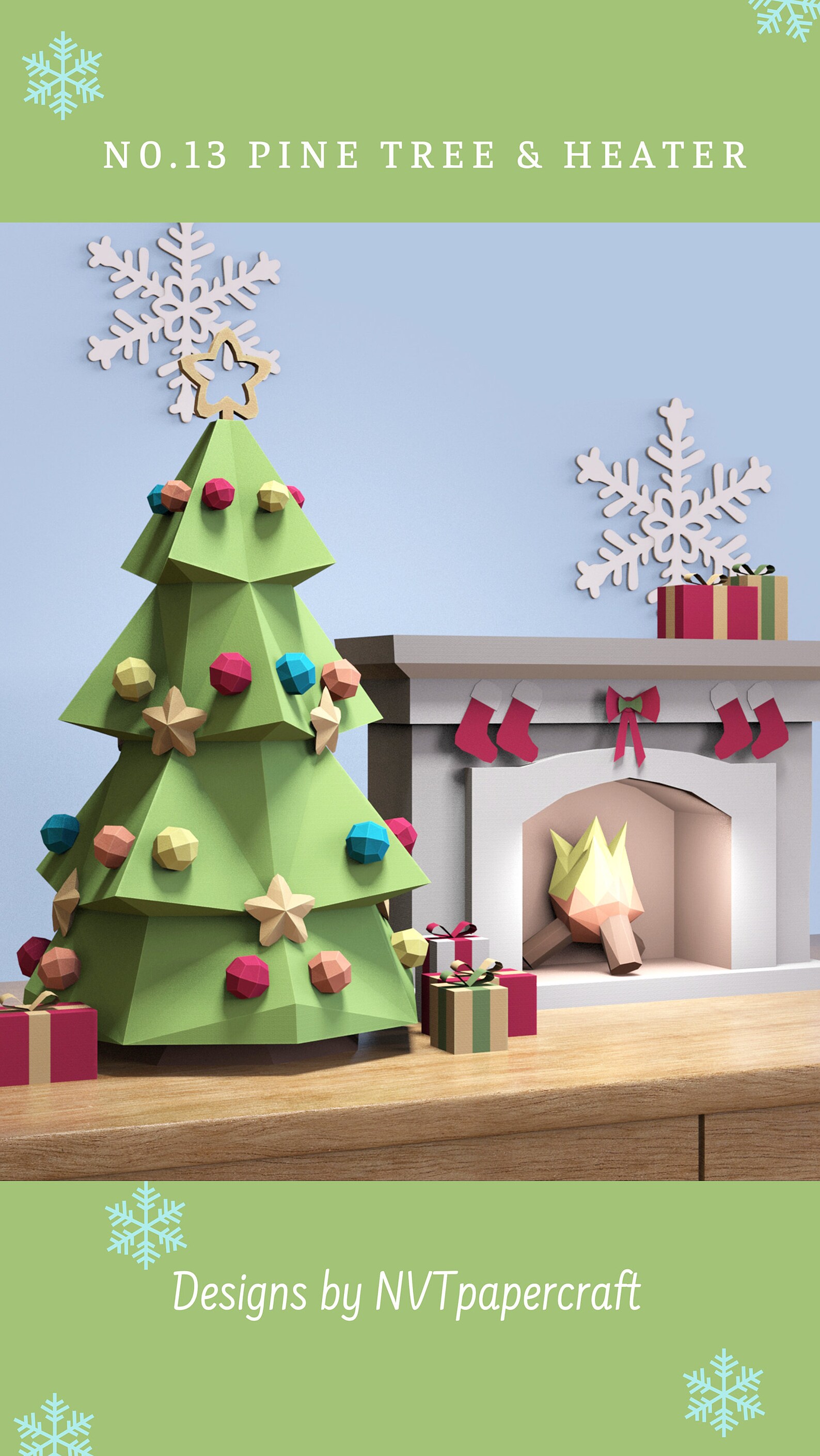 Papercraft Pine Tree Christmas Paper Craft Pine Tree Model - Etsy