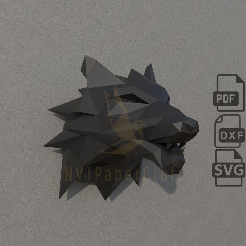 Papercraft Wolf Head Paper Craft Wolf Head Model Wolf Head - Etsy