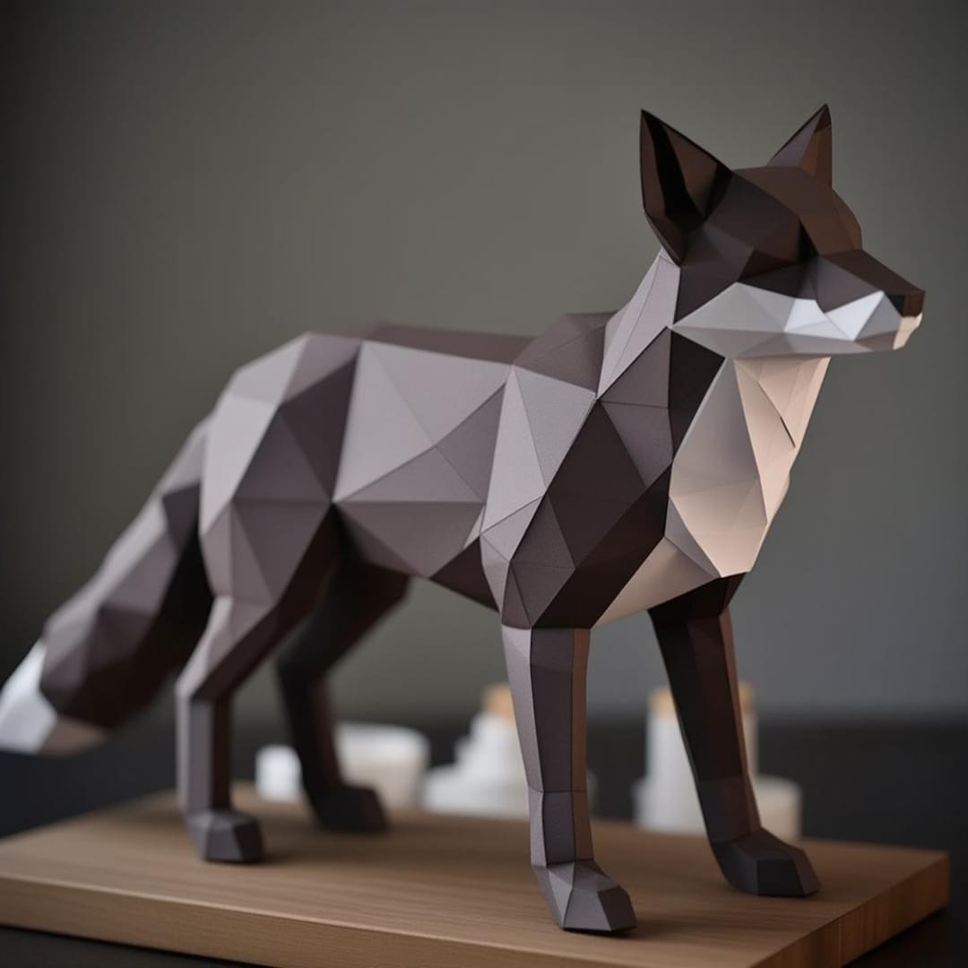Papercraft Fox, Paper Craft Fox Model, Fox PDF Template, 3D Fox ...