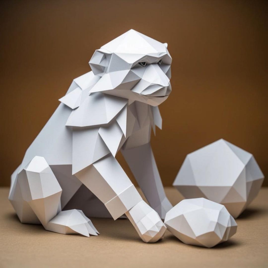 Monkey Kid Papercraft, Paper Craft Monkey Kid Model, Monkey Kid PDF Template, 3D Monkey Kid ...