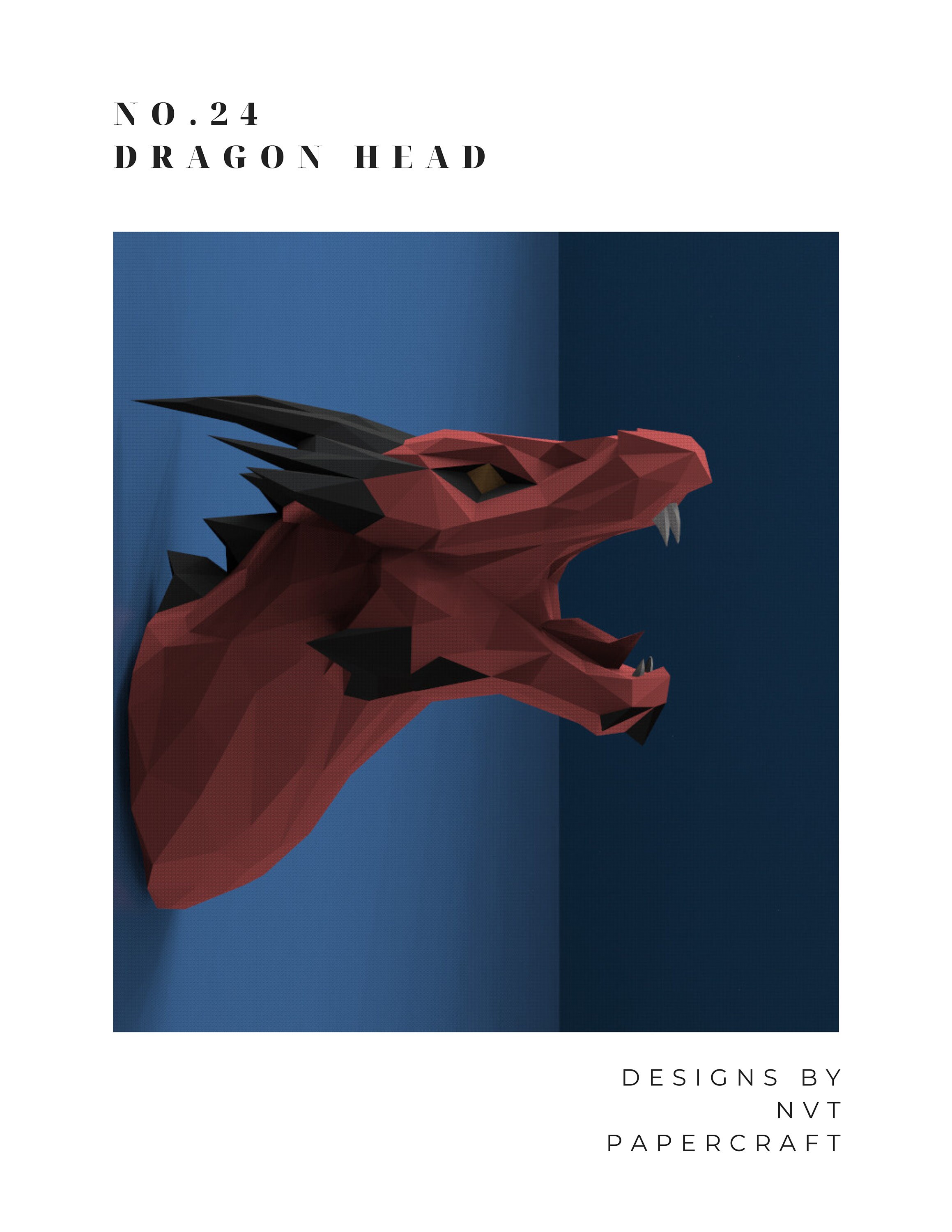 Papercraft Dragon Head Paper Craft Dragon Head Model Dragon - Etsy UK