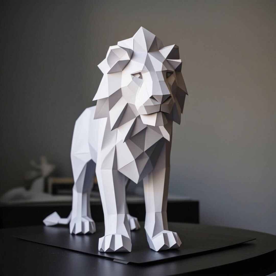 Lion Papercraft, Paper Craft Lion Model, Lion PDF Template, 3D Lion ...