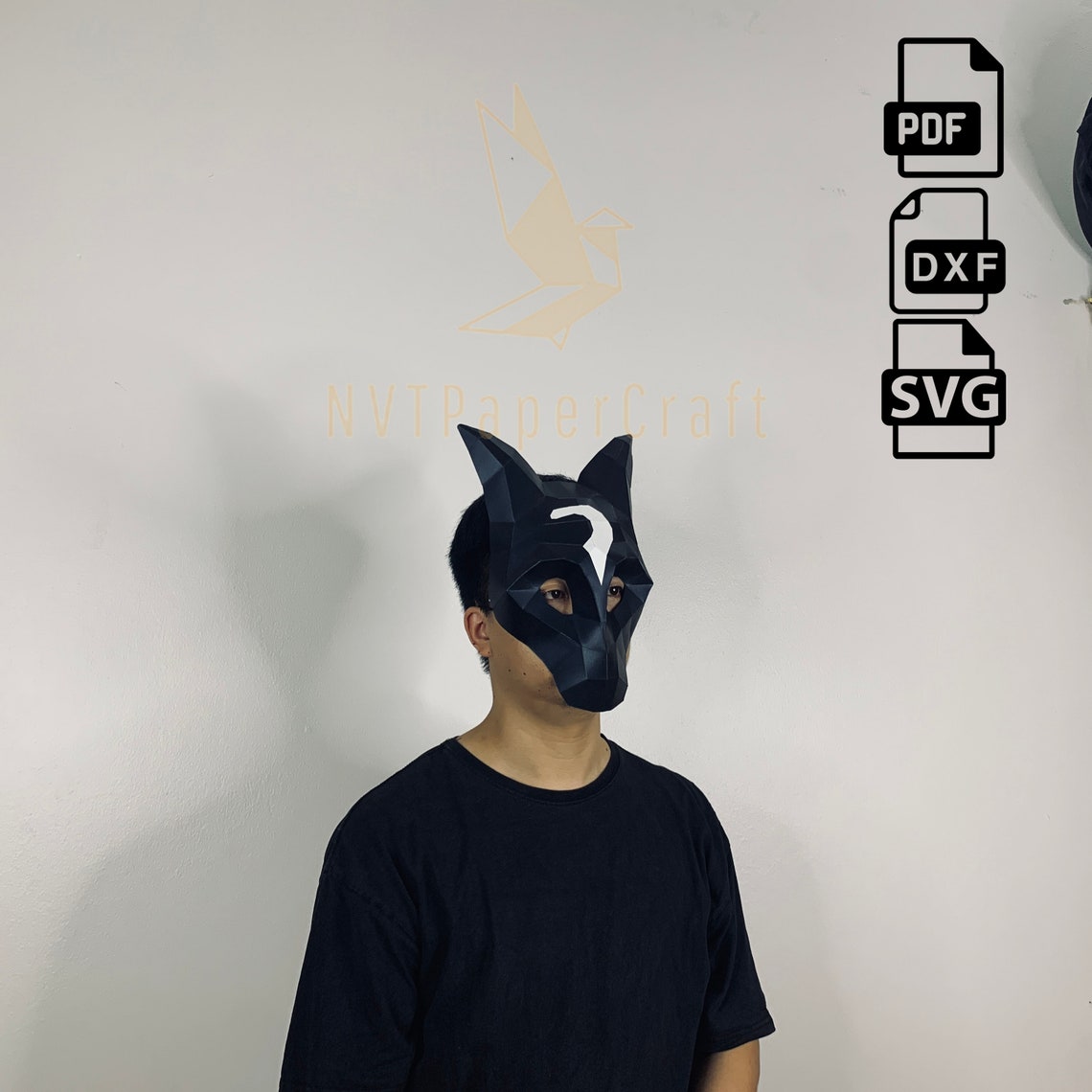 Wolf Mask Template Paper Mask Papercraft Mask Wolf Masks | Etsy