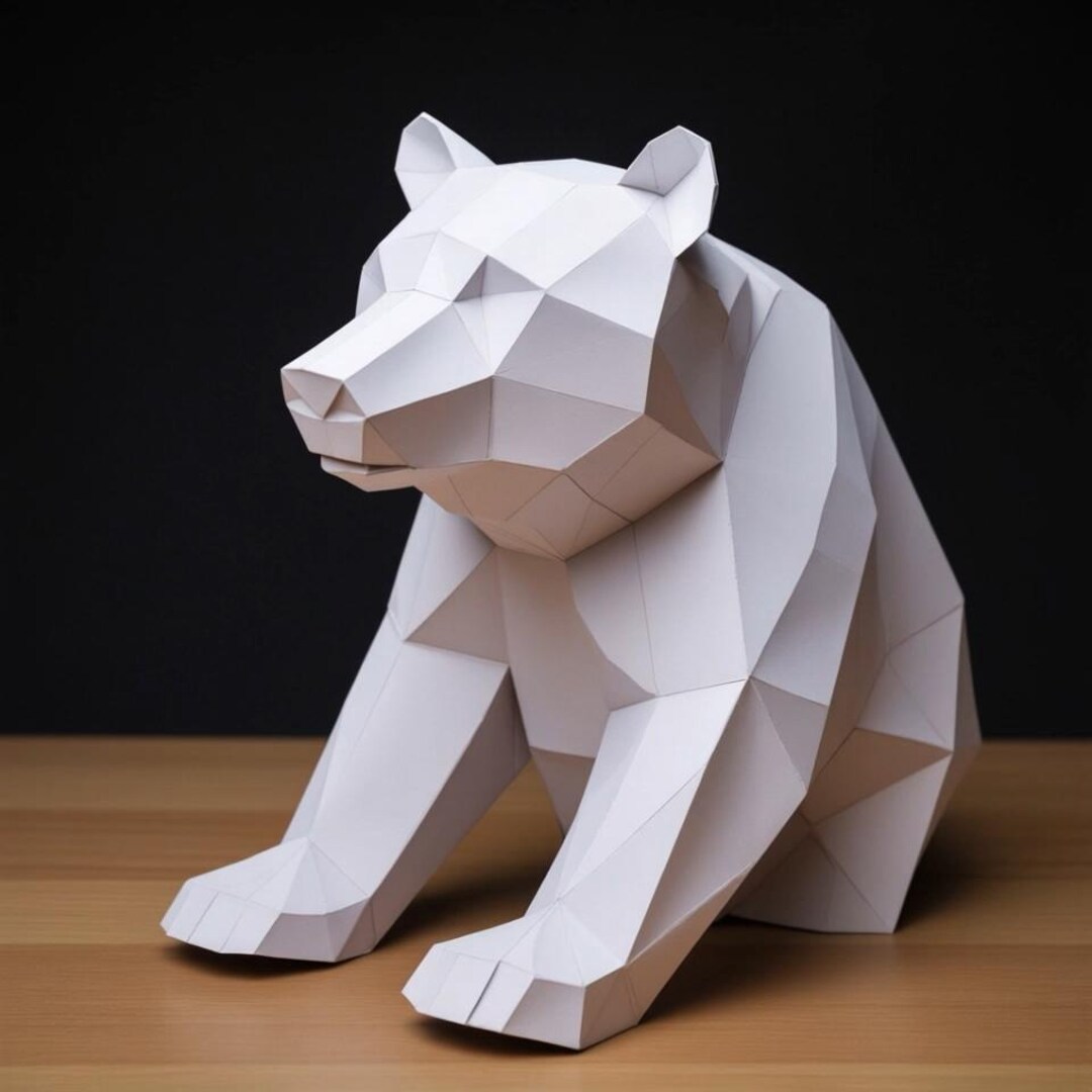 Bear Head Papercraft, Paper Craft Bear Head Model, Bear Head PDF ...