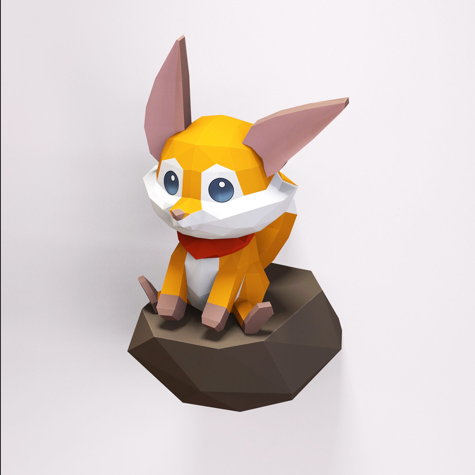 Papercraft Fox Paper Craft Fox Model Fox PDF Template 3D - Etsy