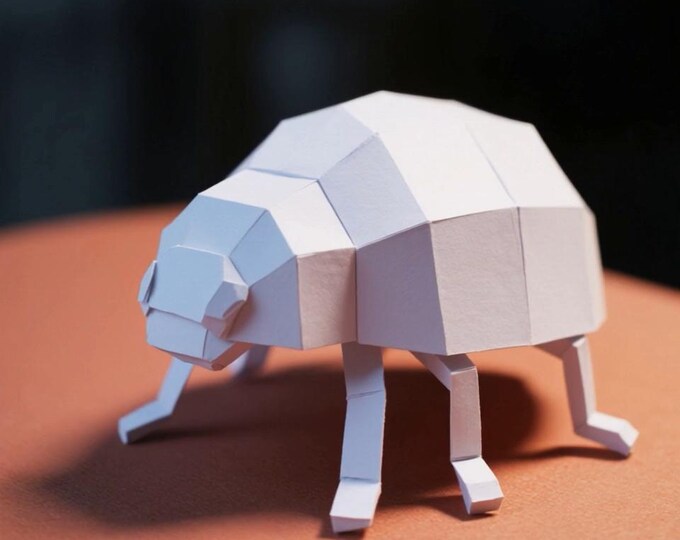 Beetle Papercraft, Paper Craft Beetle Model, Beetle PDF Template, 3D ...