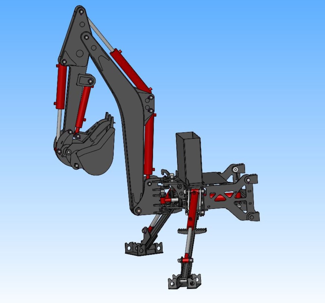 BACKHOE PLANS + DXF Files, 1 Set Imperial + 1 Set Metric: All Included ...